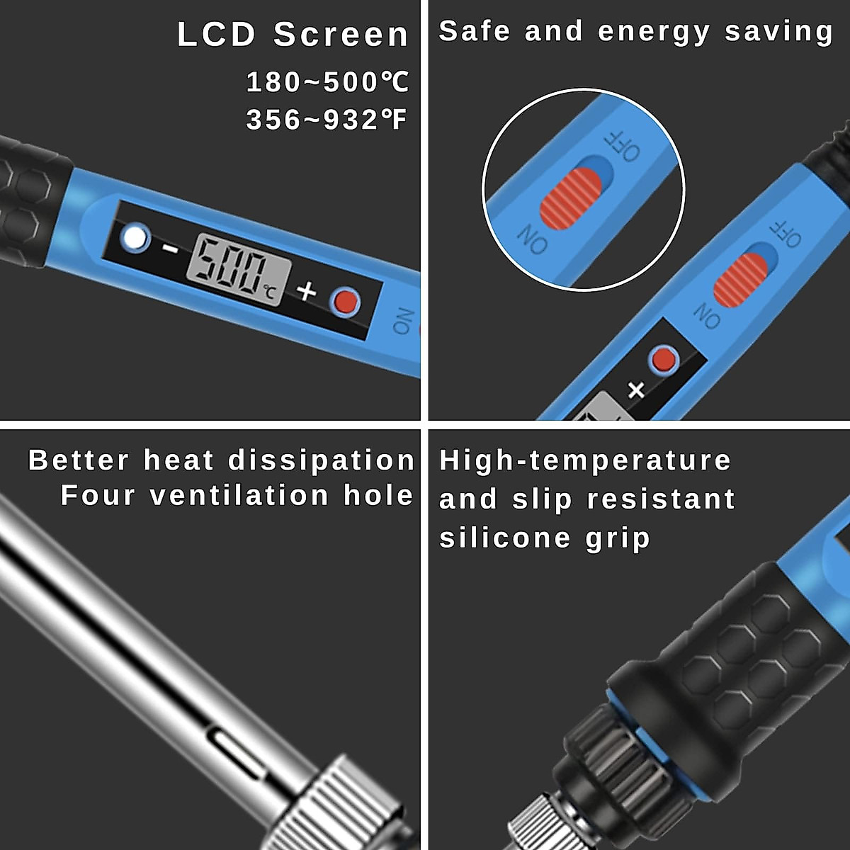 Wood Burning Kit, LED Display Wood burning Tool with Adjustable Temperature Switch Pyrography Pen for Adults Beginners