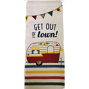 Vintage Camper 4 Piece Kitchen Decor Bundle, 2 Tea Towels and Salt & Pepper Shaker Set