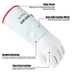 BEETRO -292℉— -418℉/-180℃— -250℃ or Above Antifreeze Gloves for Dry Ice Handling Liquid Nitrogen Low Temperature Resistant Sponge Inner 16 Inch