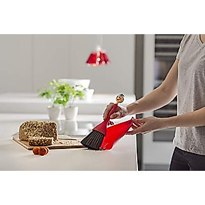 Vigar Carla Crumb Collector, 10-3/4-Inches, Red, Black