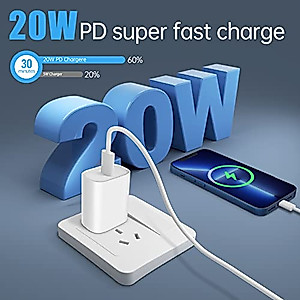 Fast Charger iPhone, [Apple MFi Certified] iPhone Charger USB C 20W Phone Chargers Block with 6.6FT Lightning Charging Cord for iPhone 14,14 Pro,14 Pro Max,13 Pro Max,12 Pro Max,Mini,11 Pro Max,iPad