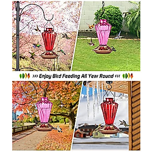 BOLITE Hummingbird Feeder, 18017R Hummingbird Feeders for Outdoors Hanging, Diamond Shape Bottle for Outside, 20 Ounces, Red, Xmas Gifts for Bird Lovers