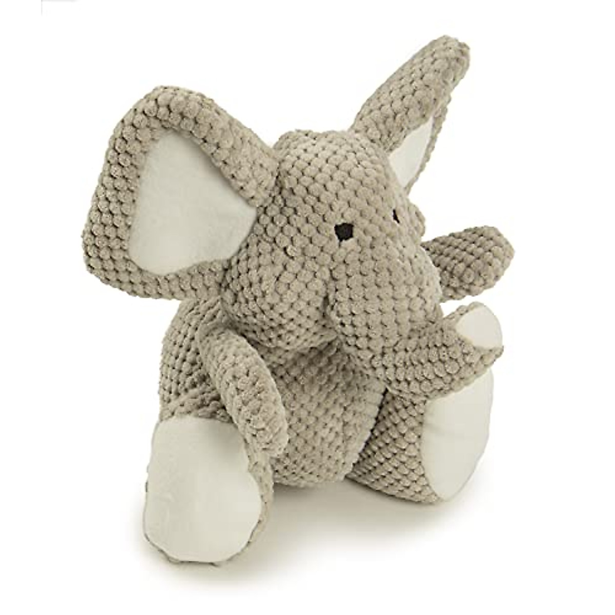 goDog Checkers Elephant Squeaky Plush Dog Toy, Chew Guard Technology - Gray, Large