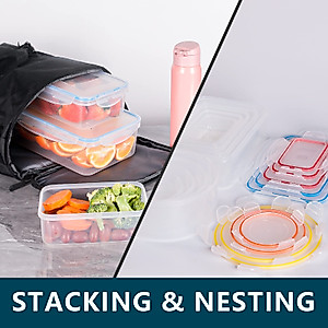 DIDO 28 PCS Food Storage Containers With Airtight Lids, Hinged BPA Free Kitchen Plastic Containers, Freezer & Microwave & Dishwasher Safe - Pantry & Kitchen Organization