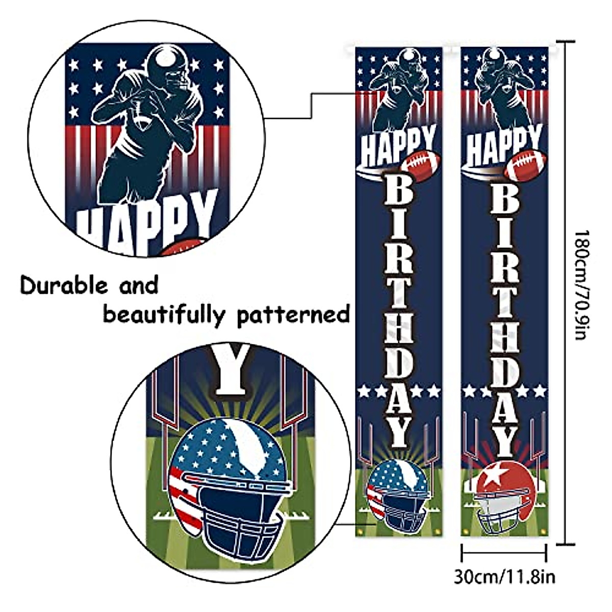 5665 Football Birthday Porch Sign Door Banner Decor Blue – Sport Super Bowl Game