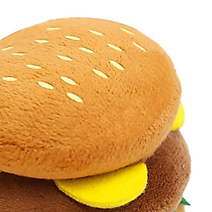 TITA-DONG Pet Chew Toy - Dog Plush Squeaky Toy Cute Hamburger Shape Stuffed Pet Plush Toy, Teeth Chewing Squeaky Sound Toy for Small and Medium Dog Hamburger Dog Supplies