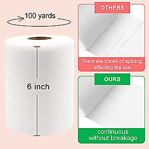 White Tulle Fabric, 6 Inch by 100 Yards Tulle Roll for Tutu Wedding Decoration DIY Crafts Gift Wrapping Party Backdrop Baby Shower Table Skirt