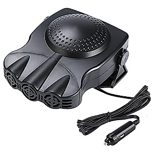 Car Heater, 12V/150W Portable in Cigarette Lighter Plug 180 Degree Rotary Base Car Heater,3 in 1 Fast Heating Defrost Defogger Demister Heat Cooling Fan Auto Dryer Windshield Defroster