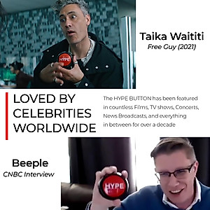 Hype Button | Hip Hop Air Horn Sound Effect Button (Batteries Included) Stocking Stuffer Back to School Classroom Teacher Office Desk Sales Marketing Gag Nut Funny Toy Class