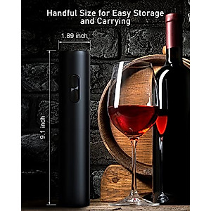 SENZER Electric Wine Opener Battery Operated Bottle Openers Reusable Wine Corkscrew for Kitchen Home Bar Restaurant - Black