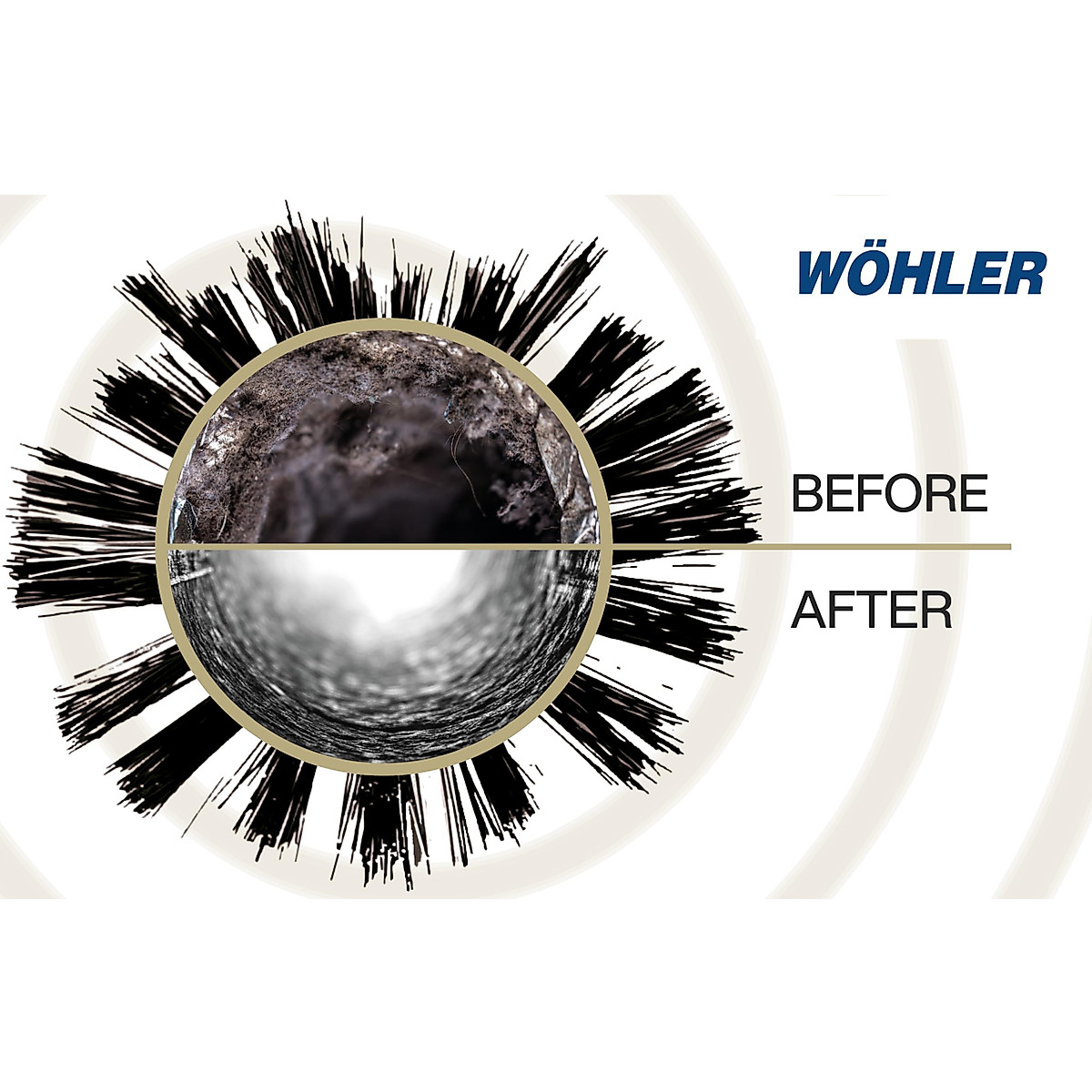 Wohler Rotary Brush M10-10' | Air Duct & Dryer Vent Cleaning Tool | Drill Powered | Easy Operation | for Residential & Commercial Use | Incl. Brush Head