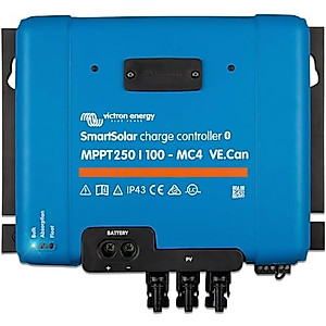 Victron Energy SmartSolar MPPT MC4 VE.Can 250V 100 amp 12/24/36/48-Volt Solar Charge Controller (Bluetooth)