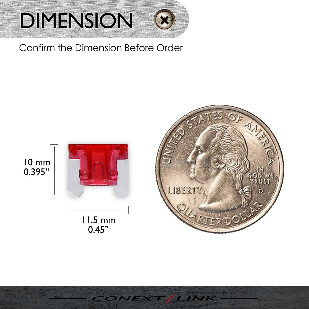 Conext Link ATMLP10-50 ATM Low Profile Fuse Nickle Plated 50 Pack (10 Amp) （14482）