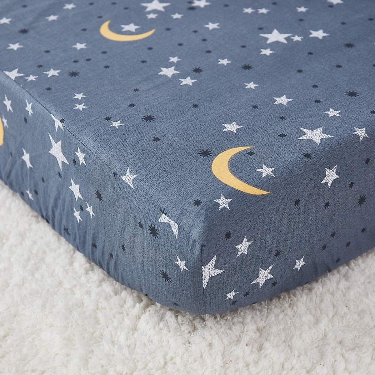 Brandream Space Crib Bedding Sets for Boys 3 Piece Adventures Rocket Galaxy Nursery Set | Astronaut Crib Blanket, Stars Fitted Crib Sheet, Gray Crib Skirt Included