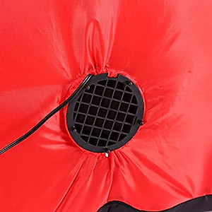 Christmas Time 4-Ft. Inflatable Santa Claus in a Reindeer Stable with LED Lights | Festive Holiday Blow-Up Decorations |Blower, Stakes, Ropes, and Storage Bag Included | CT-RDRSTBLE041-L, Red