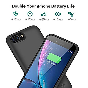 Battery Case for iPhone 6s Plus/6 Plus/7 Plus/8 Plus,8500mAh Portable Charging Case External Battery Pack for iPhone 6s Plus/6 Plus/7 Plus/8 Plus Rechargeable Charger Case Backup Power Bank(5.5 inch)