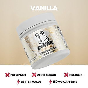 SNEAK | Vanilla Shake | Energy Drink for Milk or Milk Alternatives | Zero Sugar, No Artificial Flavours, Natural Energy | 15 Servings