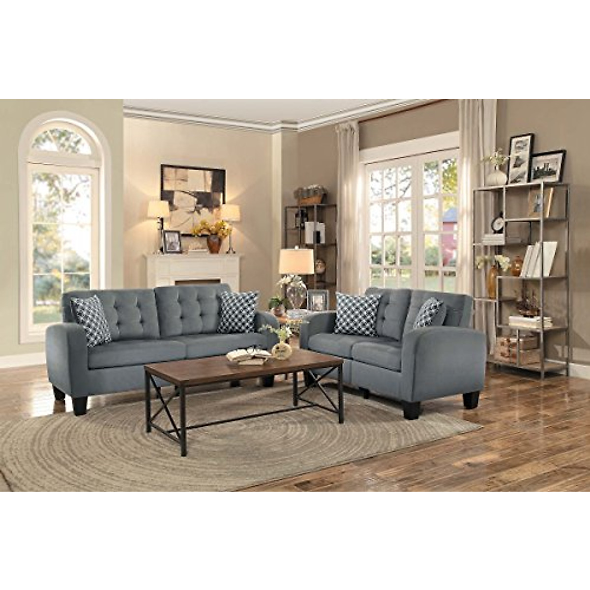 Homelegance Sinclair 72" Fabric Sofa, Gray