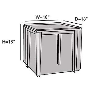 Covermates Square Patio Accent Table Cover - Patio Outdoor Furniture Cover, Water Resistant Outdoor Ottoman/Side Table Cover, Classic 12-Guage Vinyl, 18W x 18D x 18H, Green