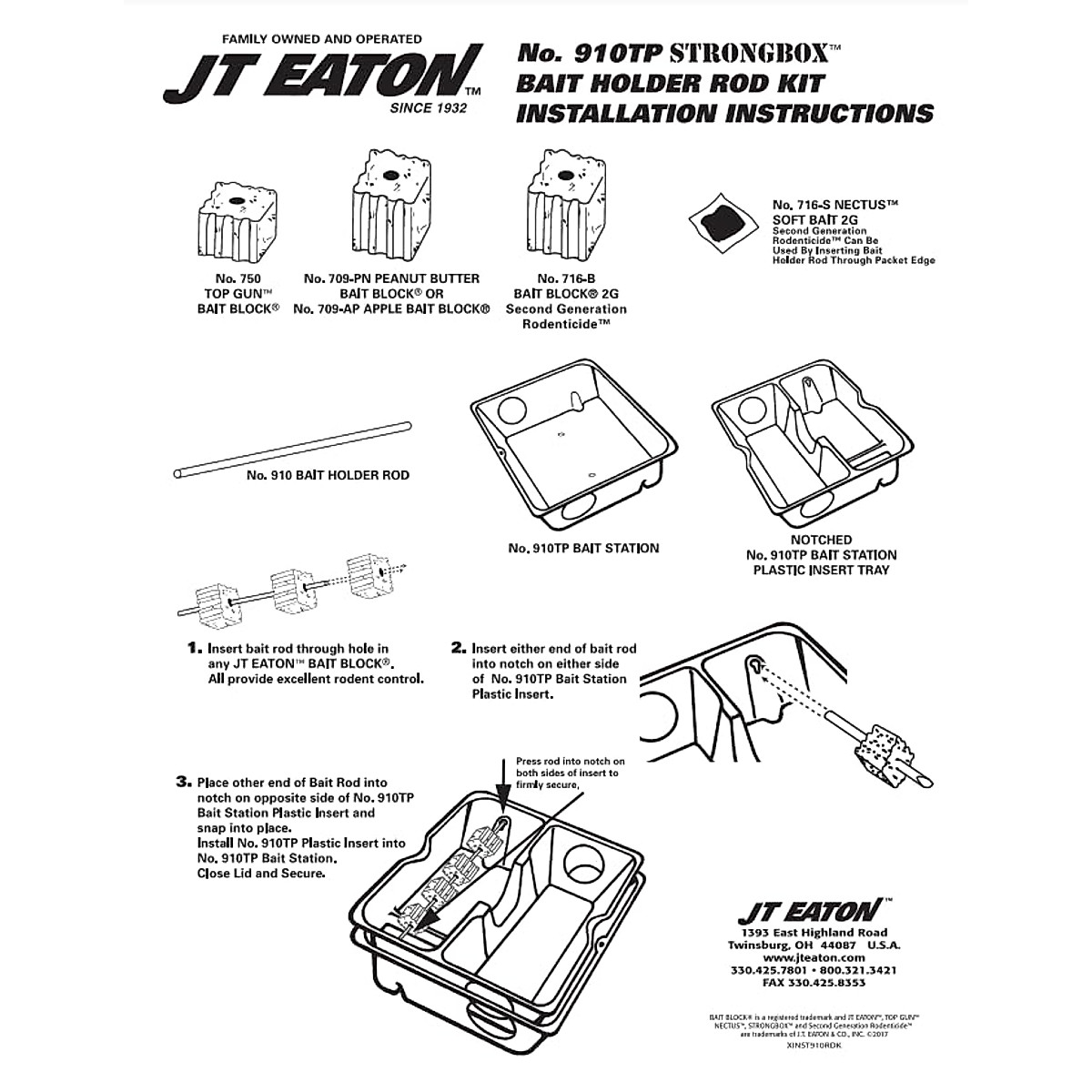 JT Eaton 910TP Strongbox Double Galvanized Steel Tamper-Resistant Bait Station with Solid Lid, Case of 12, Metal