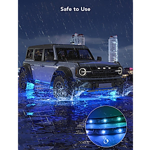 Govee Car Underglow Lights, 8 pcs RGBIC Under Car Lights with 16 Million Colors and 45 Scene Modes, Exterior Car Lights with App Control, 3 Music Modes LED Lights for Cars, SUVs, Trucks, DC 12-24V
