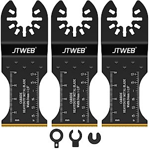 JTWEB Carbide Oscillating Tool Blades, Carbide Oscillating Saw Blades Multitool Blades Heavy Duty for Hard Material, Hardened Metal, Steel Nails, Bolts, Screws, Universal Multi Tool Blades Kits