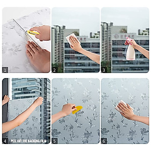 Huge Me Window Privacy Frosted Film Window Stickers Self Static Cling Vinyl Glass Film for Home Bathroom Office Meeting Room,19.7" x 78.7" Spring Garden