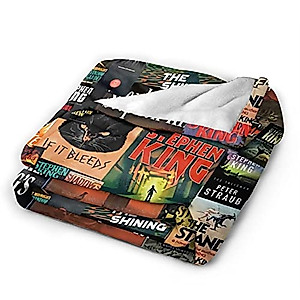 The Full Collection of Stephen King Books Flannel Blanket Lightweight Cozy Bed Blankets Soft Throw Blanket Fit Couch Sofa Suitable for All Season50 X40