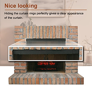 LegendFlame Adjustable Fireplace Curtain Rod Kit for Fireplace Mesh Screen Curtain, Black Matte, SP62