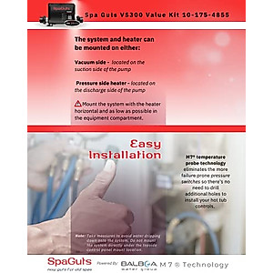 SpaGuts VS300 Digital Spa Controller Kit 10-175-4855 Single Pump Controller Value Kit with VL200 Topside and Smart Sensor Technology, VS300FC5, 54855-01, 5.5 KW HTR