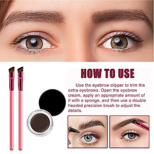 Multi Function Eyebrow Brush, Eye Brow Concealer Contour Brush, Three-dimensional Concealer Makeup Brush,Ultra Thin Angled Eyeliner Makeup Brush Set (darkbrown 3PC)