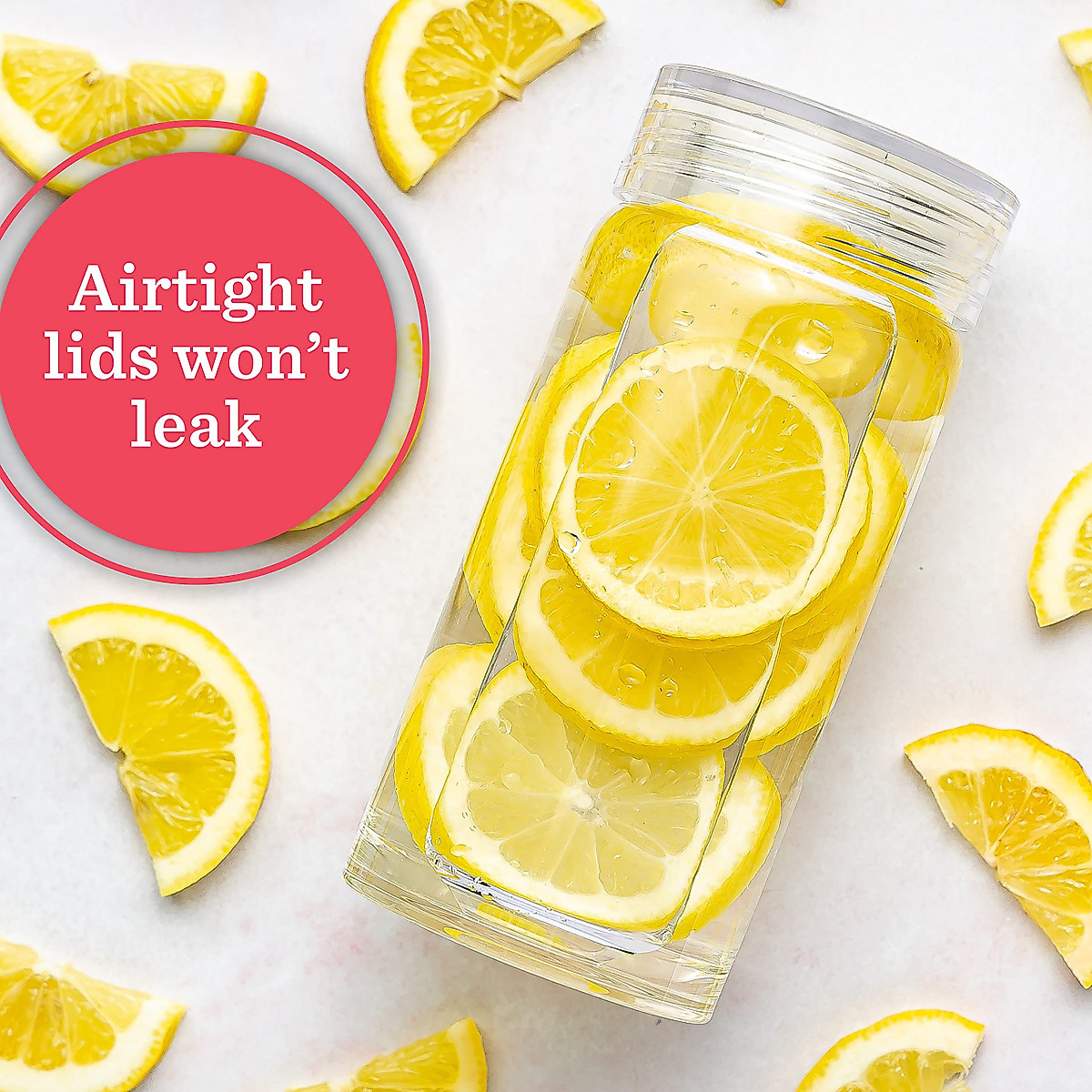 Glass Water Bottles - 4 Pack Wide Mouth Juice Bottles with Clear Lids for Juicing, Smoothies, Fruit Water, Teas, Beverage Storage (10 oz)