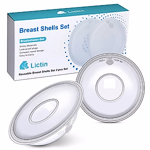 Lictin Milk Collector Catcher for Breastmilk - Breast Shells & Milk Catcher for Breastfeeding Relief (2 in 1), Protect Sore Nipples for Breastfeeding, Collect Breast Milk Leak for Nursing Moms