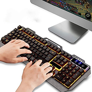 Wyyggnb Gaming Keyboard Computer USB Interface Wired Mechanical Feel Keyboard, Computer Esports Game Keyboard