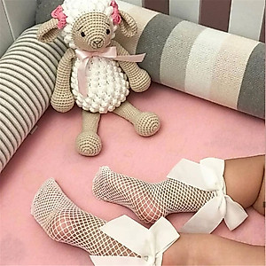 AYIYO Toddler Kids Girls Fishnet Stockings Mesh Fancy Sock Glitter Tights Summer Dress Socks 2 Pairs (Black+White, 1_year)