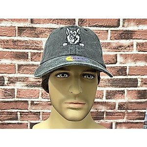 ZKFE Dog Lover Gifts, Embroidered German Shepherd Hat for Men Women, Washed Black Baseball Cap, Cotton Adjustable Dad Hat