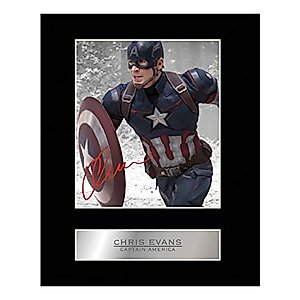 Chris Evans Signed Mounted Photo Display Captain America 02 Autographed Picture Print