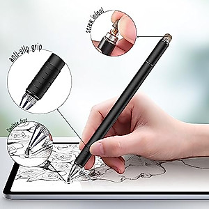 Penyeah Diamond Stylus Pen for iPad - Multi Tips Capacitive Stylist Pens for Touch Screens, Universal for Apple iPhone/Ipad/Android/Microsoft/Surface Laptop Tablet - Black