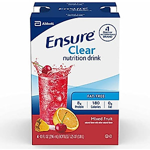 Ensure Clear Nutrition Drink Bottles Mixed Fruit, 10 Fl Oz (Pack of 4)