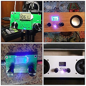 Digital FM Receiver Module, Icstation Radio Receiver Module Digital Stereo Board LCD Display DSP PLL 76.0MHz-108.0MHz Green
