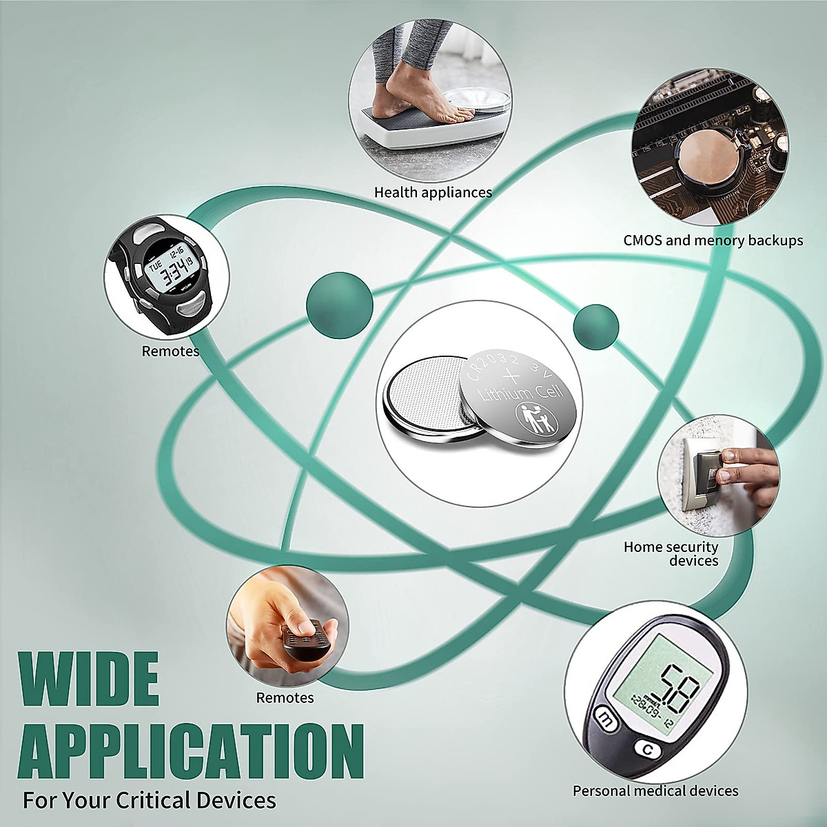 tyrone CR2032 Batteries CR2032 3V Lithium Battery（12 Pack）