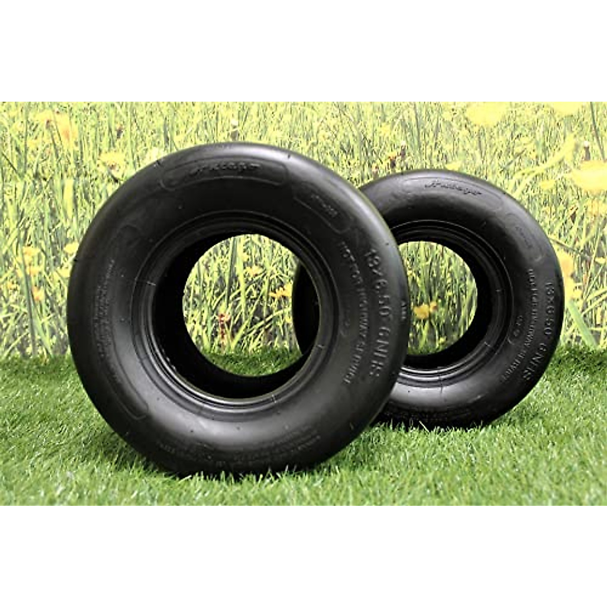 Set of Two 13X6.50-6 4 Ply Turf Tires for Lawn & Garden Mower 13X6.5-6