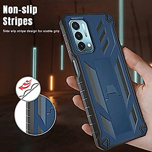 JXVM for OnePlus Nord N200 5G Case,with Screen Protector,Built-in Kickstand wiht Full Body Shockproof Rugged Cover for OnePlus Nord N200 5G 6.49 Inch (Blue)