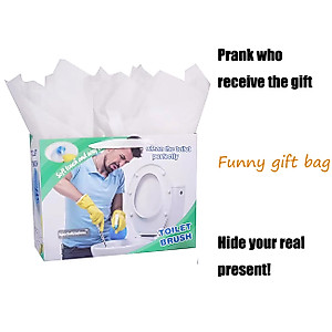 ysmile 13" Funny Gift Bag with Wrapping Tissue for Men Women Large Paper Bag with Handle Single 1 Pack (Hide Your Real Present)