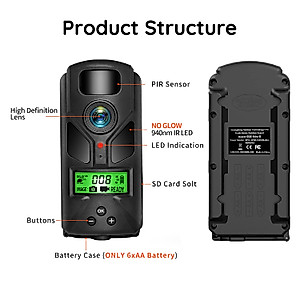 OUTDOOR EXPERT 20MP Mini Trail Camera,1080P Hunting Trail Camera with No Glow 940nm Night Vision Motion Activated IP66 Waterproof,80ft Illumination Range Hunting Game Cam for Wildlife Monitoring