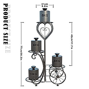 Plant Stand Indoor Outdoor - Metal 4 Tier Flower Pot Holder Display Vertical Shelves Shelf - Wrought Iron Corner Planter Rack Multiple Organizer for Garden Patio Lawn Balcony Office Black