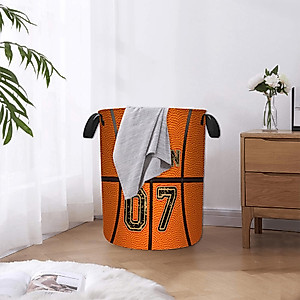 Personalized Basketball Laundry Hampers Custom Laundry Basket Customized Dirty Clothes Hamper with Name/Number Nursery Hamper for Boys Kids Baby Clothes Hamper