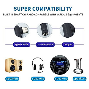 chenyang CY USB C to 3.5mm Adapter,DC 3.5mm Earphone AUX Audio Female to USB 3.1 Type C Male Headphone Adapter 5Pcs/Set