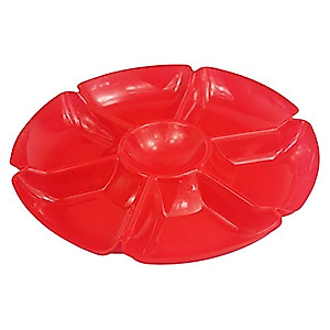 4 Black Duck Chip N Dip Hard Plastic 12-Inch Round 7-Section Serving Trays! Assorted Colors