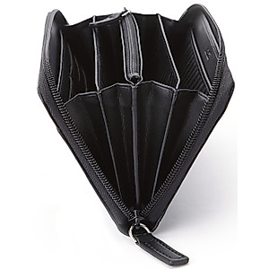 ROYCE RFID Blocking Continental Clutch Wallet Handcrafted in Genuine Leather - Black